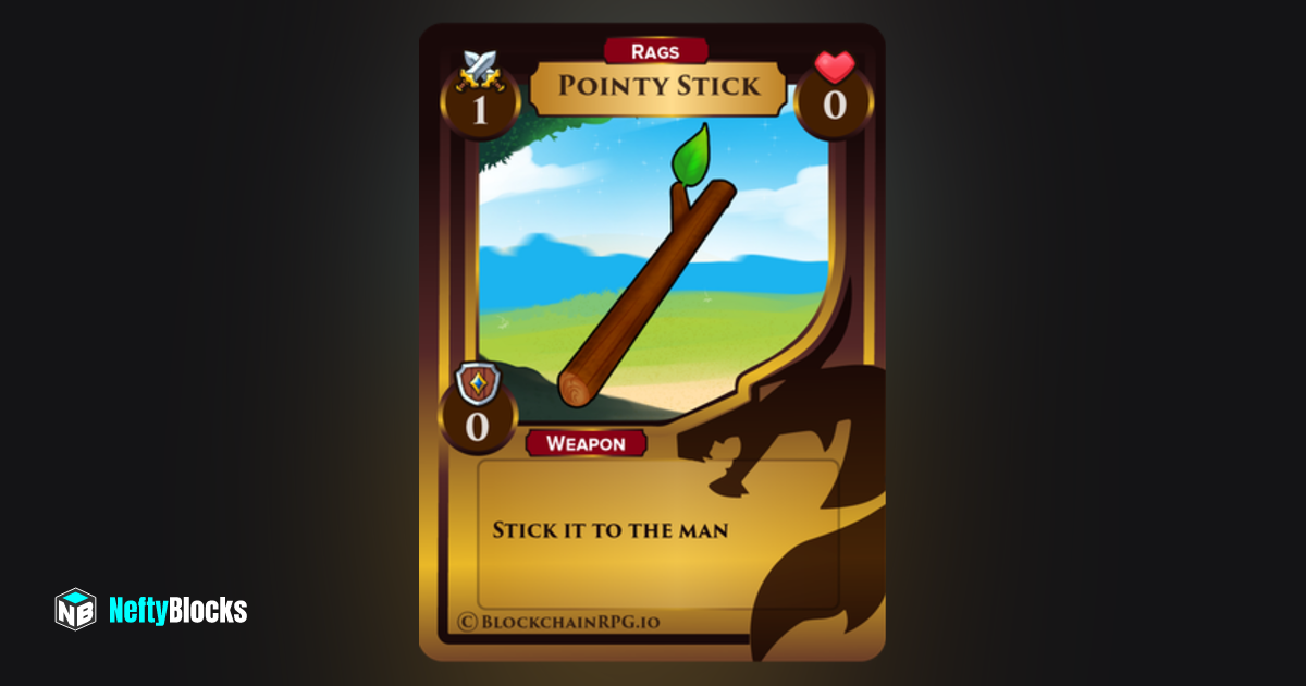 Pointy Stick #179 | NeftyBlocks | The #1 Trade to Earn NFT Marketplace ...