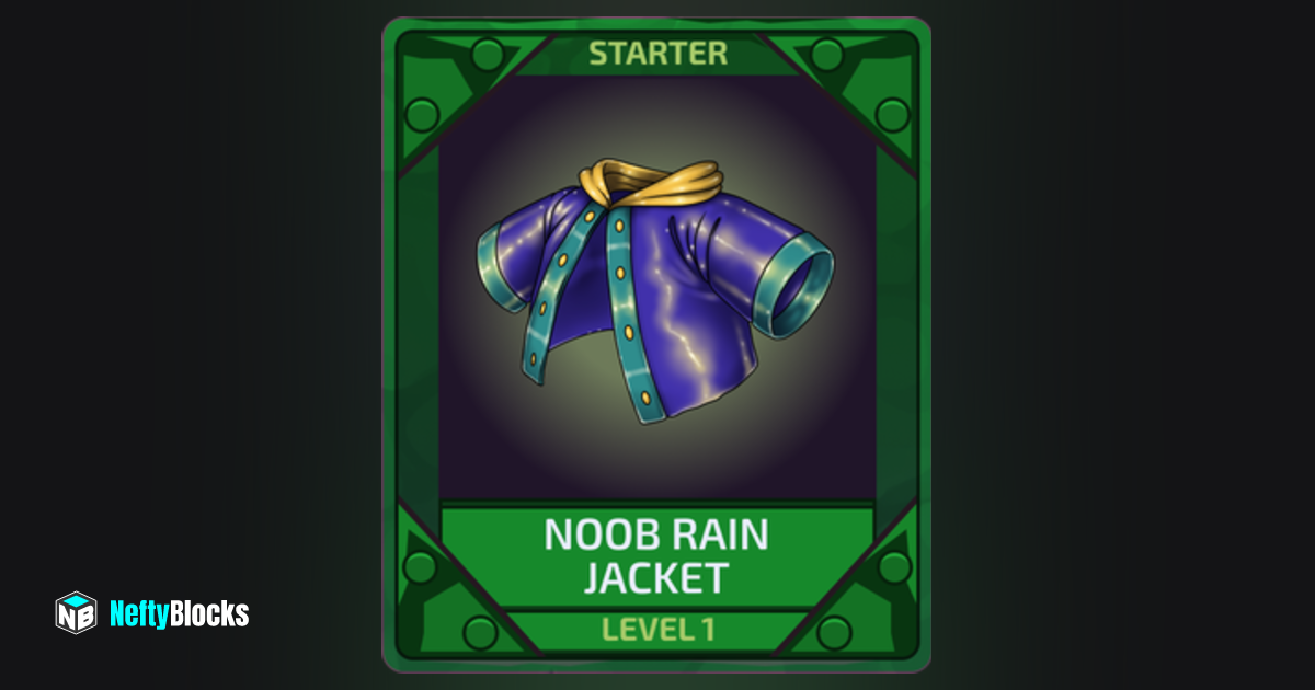 Noob Rain Jacket – Level 1 #23 | NeftyBlocks | The #1 Trade to Earn NFT ...
