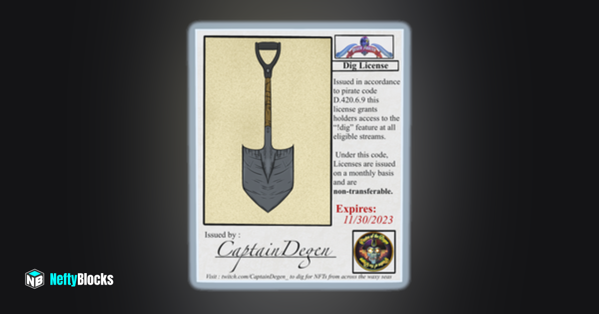 NFT Dig License November 2023 #196 | NeftyBlocks | The #1 Trade to Earn ...