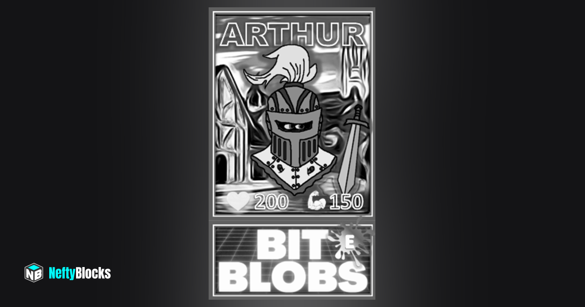 Arthur - Bit Blobs Exclusive Black & White #82 | NeftyBlocks | The #1 ...