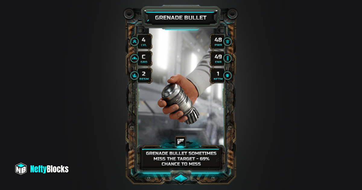 Grenade Bullet #1782 | NeftyBlocks | The #1 Trade to Earn NFT Marketplace on WAX