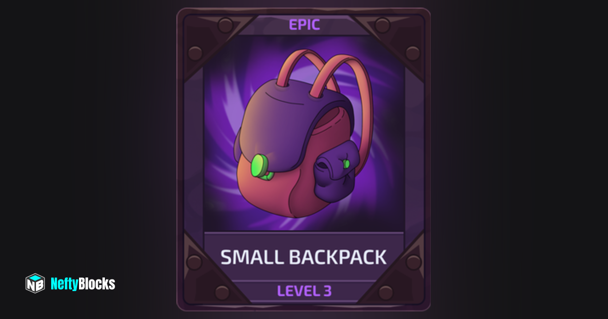 Small Backpack – Level 3 #17 | NeftyBlocks | The #1 Trade to Earn NFT ...