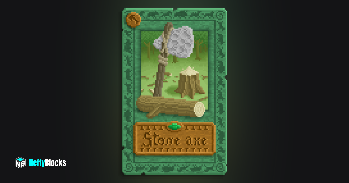 Stone Axe #671 | NeftyBlocks | The #1 Trade to Earn NFT Marketplace on WAX