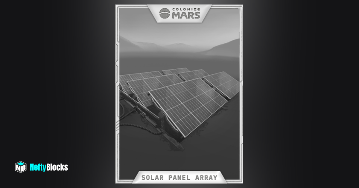 Solar Panel Array #427 | NeftyBlocks | The #1 Trade to Earn NFT ...