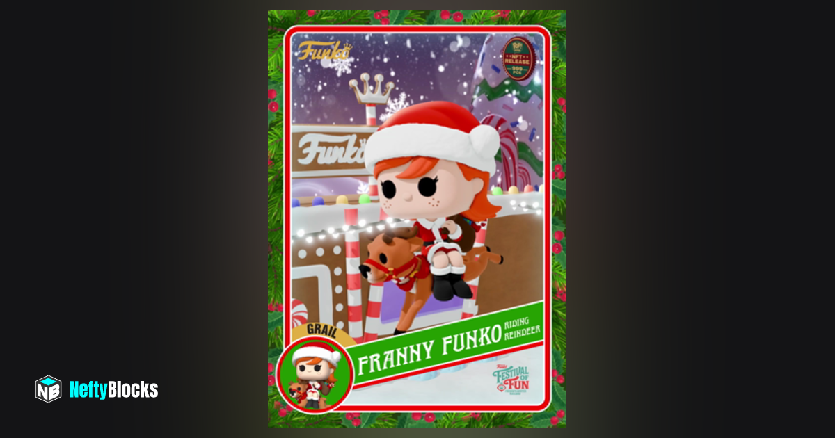 Franny Funko Riding Reindeer | NeftyBlocks | The #1 Trade to Earn NFT ...