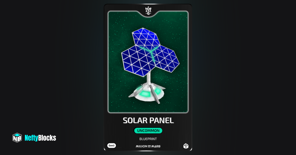 Uncommon Solar Panel (Gen 3) #40 | NeftyBlocks | The #1 Trade to Earn ...