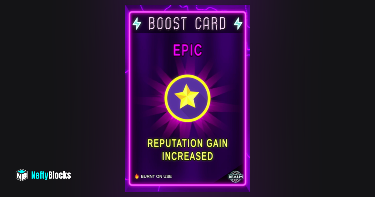 Reputation Boost Card #2371 | NeftyBlocks | The #1 Trade to Earn NFT ...