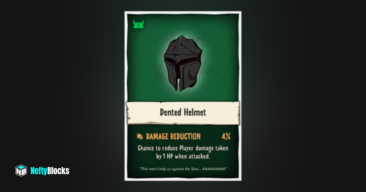 Dented Helmet #22 | NeftyBlocks | The #1 Trade to Earn NFT Marketplace ...