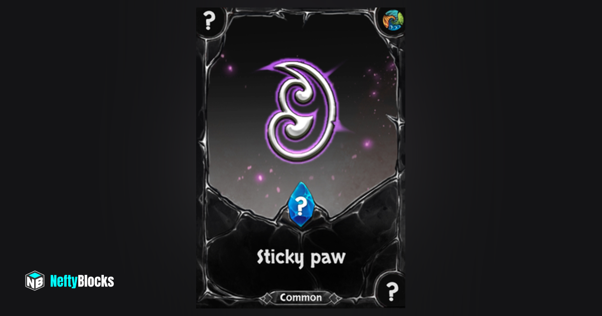 Sticky paw | NeftyBlocks | The #1 Trade to Earn NFT Marketplace on WAX