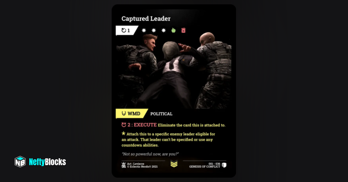 Captured Leader #911 | NeftyBlocks | The #1 Trade to Earn NFT ...