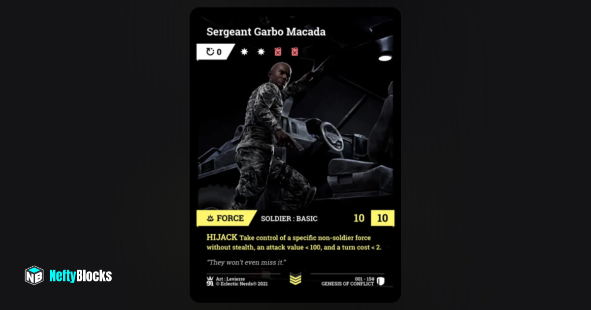 Sergeant Garbo Macada #699 | NeftyBlocks | The #1 Trade to Earn NFT ...