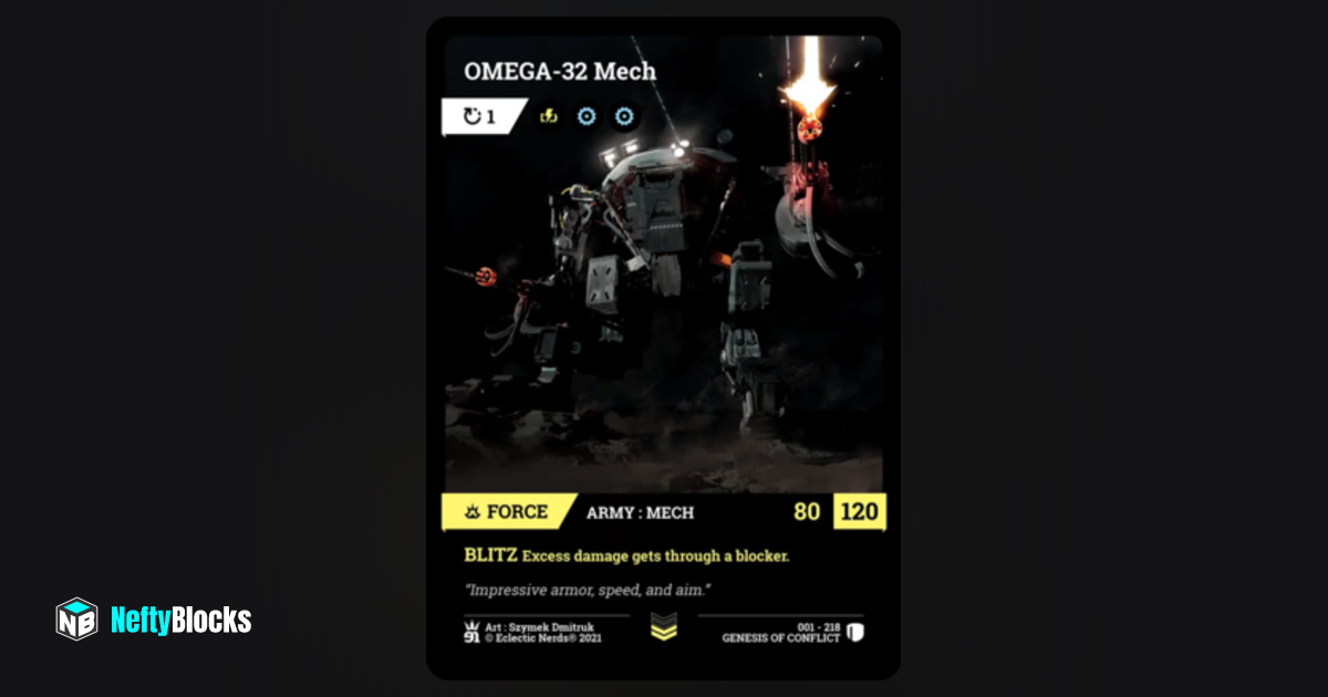 OMEGA-32 Mech #595 | NeftyBlocks | The #1 Trade to Earn NFT Marketplace ...