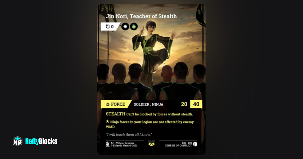 Jin Nori, Teacher of Stealth #212 | NeftyBlocks | The #1 Trade to Earn NFT Marketplace on WAX