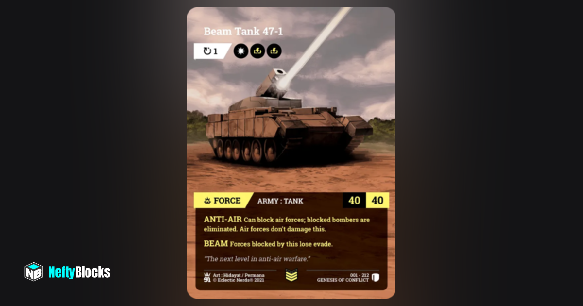 Beam Tank 47-1 | NeftyBlocks | The #1 Trade to Earn NFT Marketplace on WAX