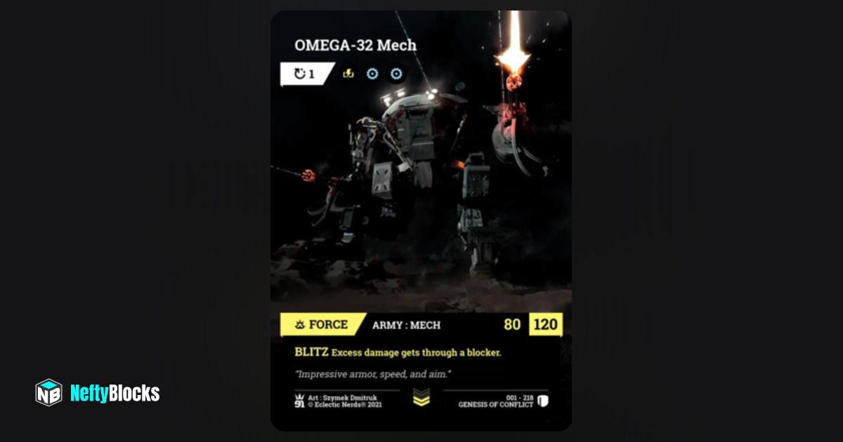 OMEGA-32 Mech #1136 | NeftyBlocks | The #1 Trade to Earn NFT ...