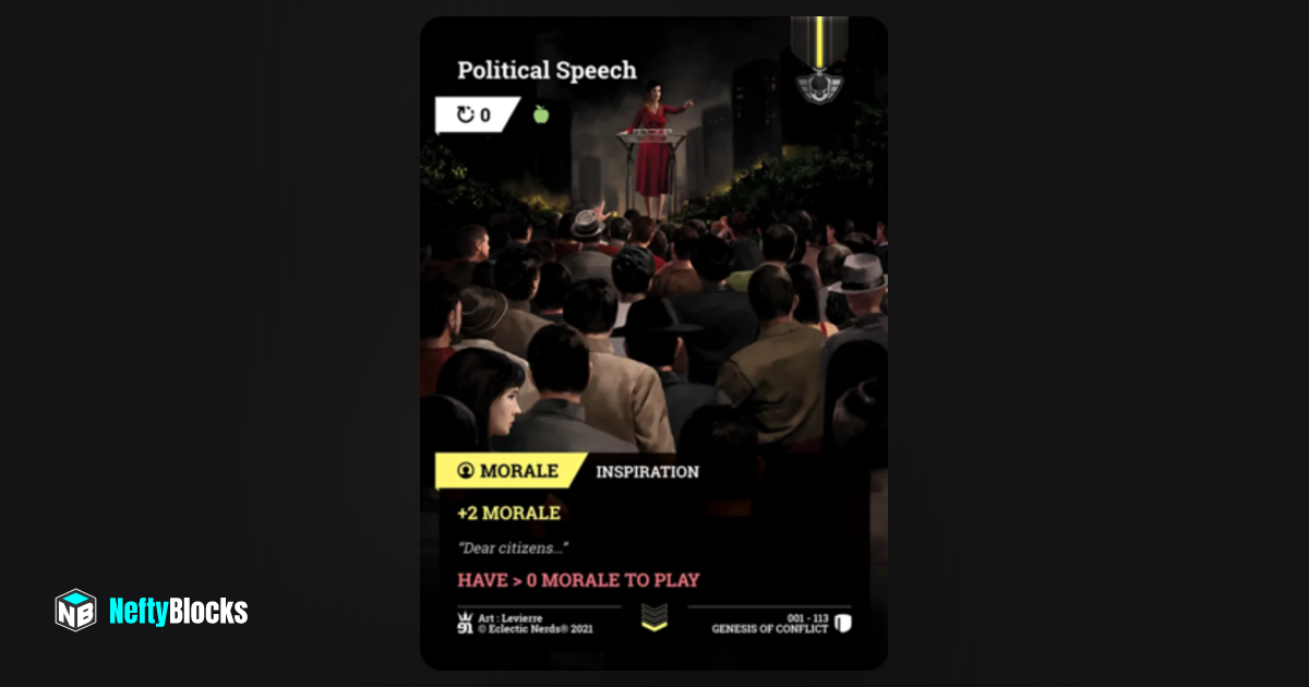 Political Speech #59 | NeftyBlocks | The #1 Trade to Earn NFT ...