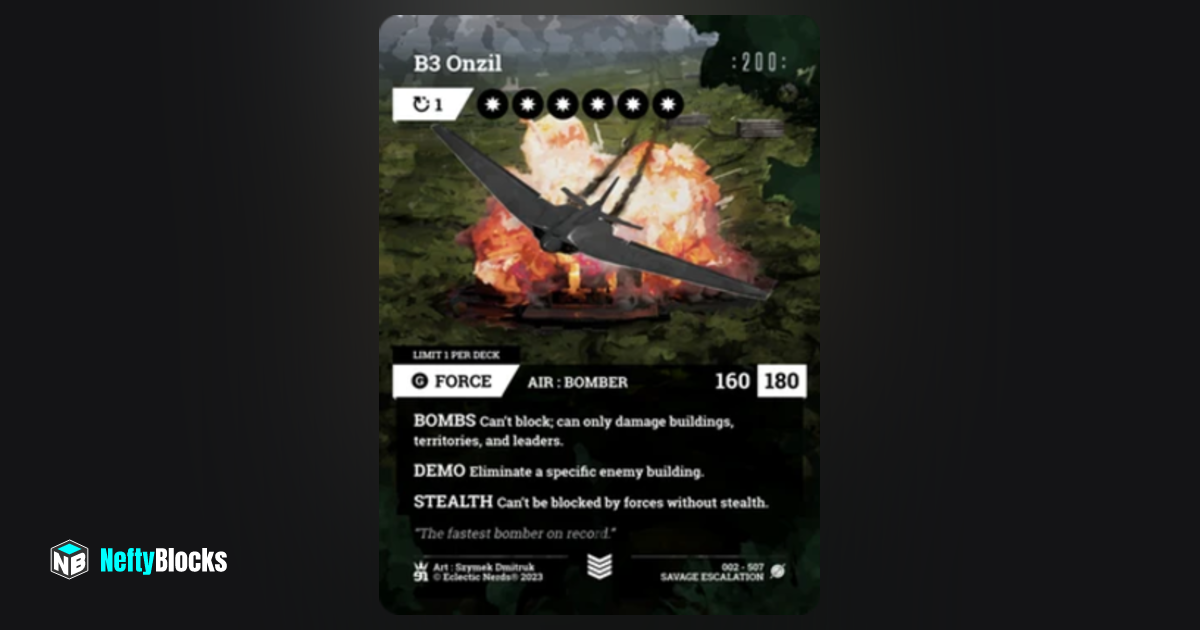 B3 Onzil | NeftyBlocks | The #1 Trade to Earn NFT Marketplace on WAX