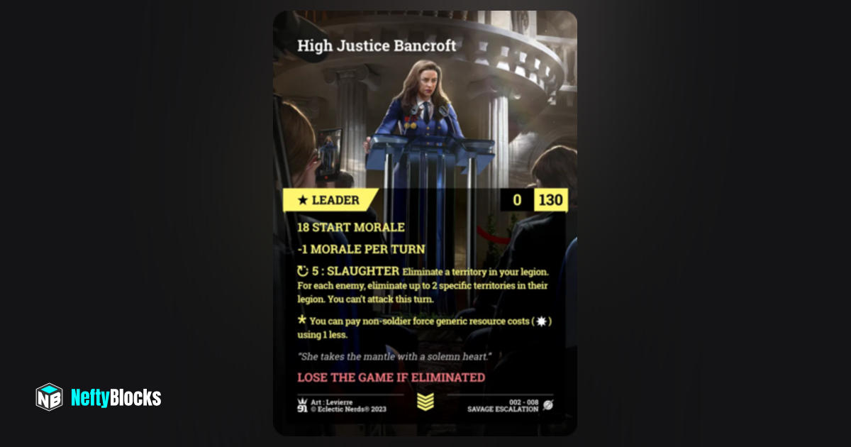 High Justice Bancroft | NeftyBlocks | The #1 Trade to Earn NFT ...