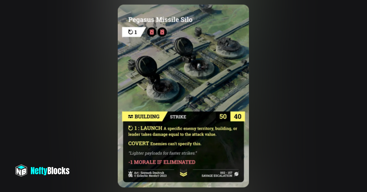 Pegasus Missile Silo | NeftyBlocks | The #1 Trade to Earn NFT Marketplace on WAX