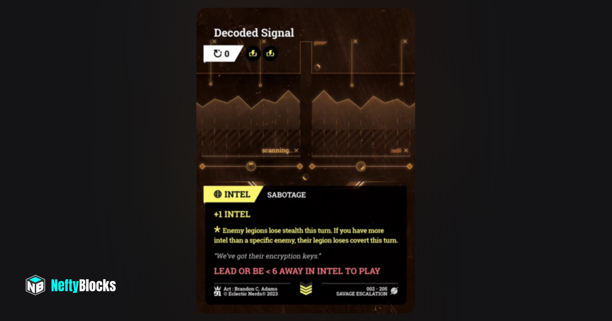 Decoded Signal | NeftyBlocks | The #1 Trade to Earn NFT Marketplace on WAX