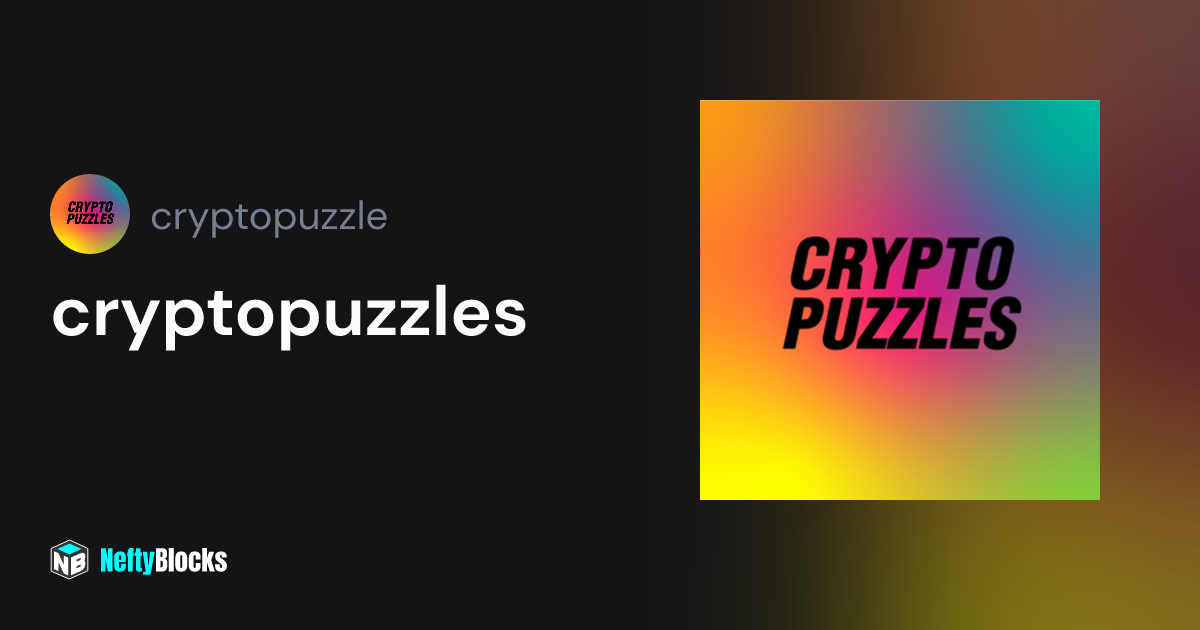 cryptopuzzle on NeftyBlocks | The #1 Trade to Earn NFT Marketplace on WAX