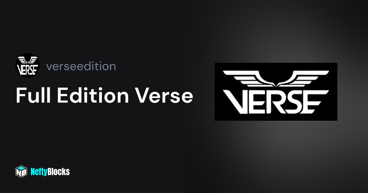 verseedition on NeftyBlocks | The #1 Trade to Earn NFT Marketplace on WAX