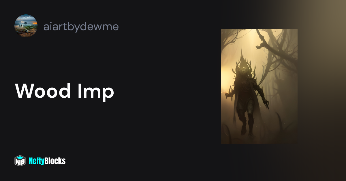 Wood Imp - aiartbydewme on NeftyBlocks | The #1 Trade to Earn NFT ...