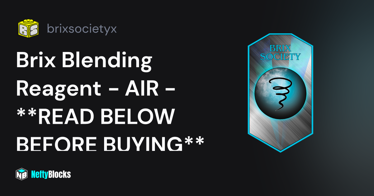 Brix Blending Reagent - AIR - **READ BELOW BEFORE BUYING ...