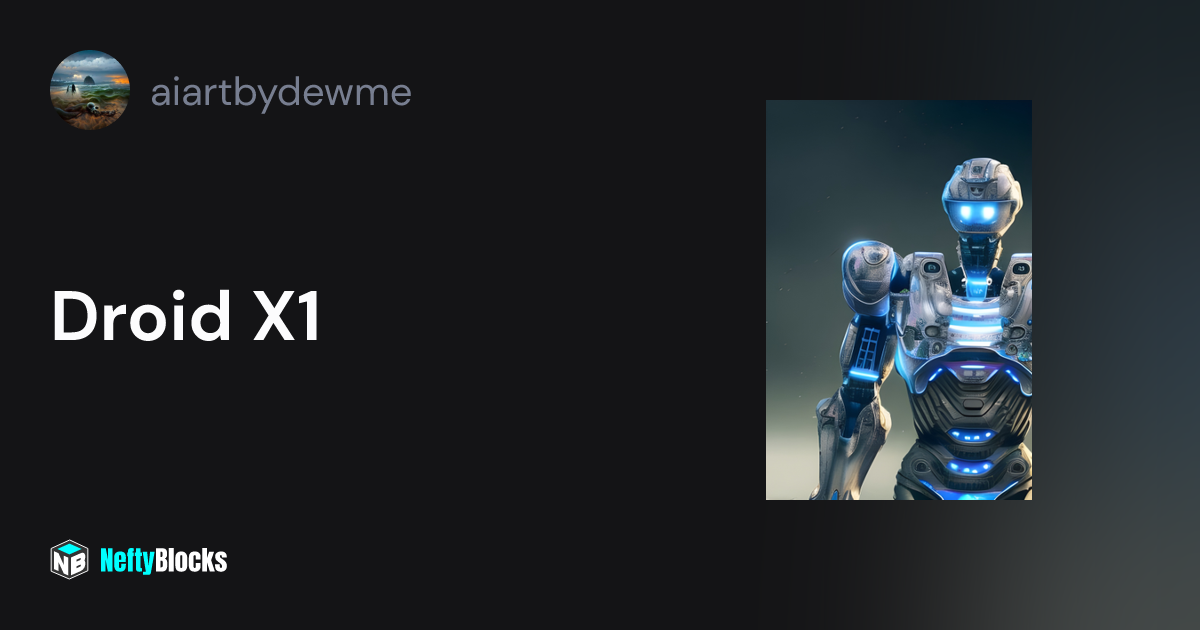 Droid X1 - aiartbydewme on NeftyBlocks | The #1 Trade to Earn NFT ...