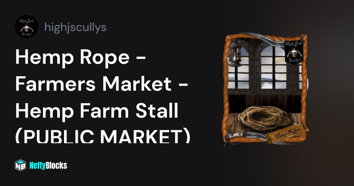Hemp Rope - Farmers Market - Hemp Farm Stall (PUBLIC MARKET ...