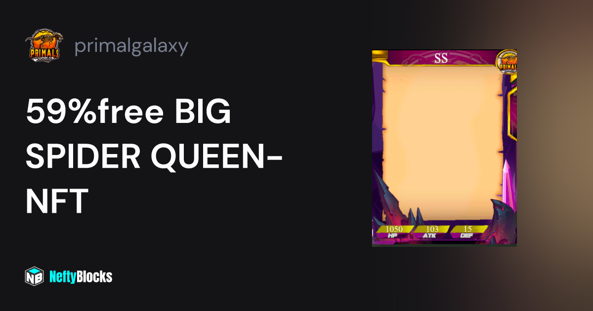 59%free BIG SPIDER QUEEN-NFT - dungeonitems on NeftyBlocks | The #1 ...