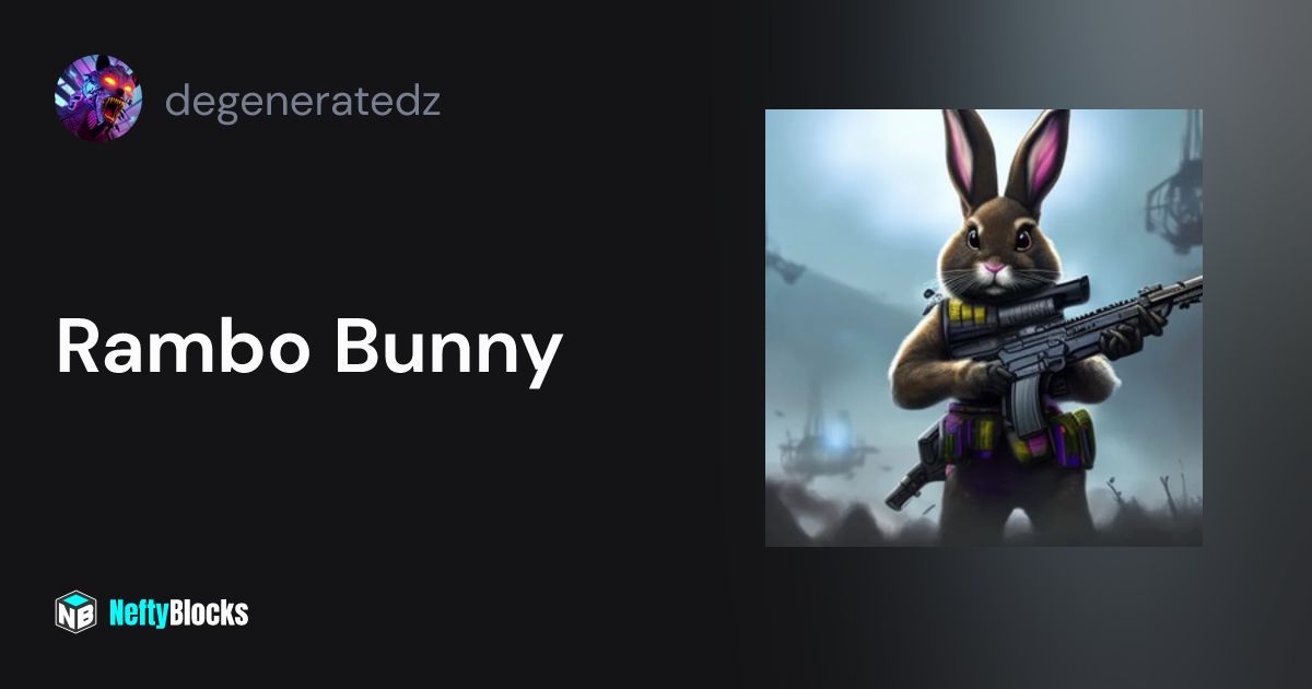 Rambo Bunny - degeneratedz on NeftyBlocks | The #1 Trade to Earn NFT ...