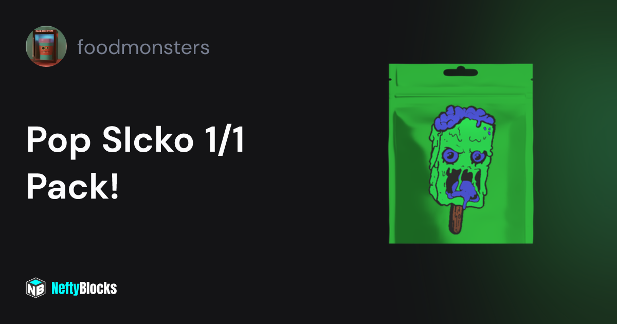 Pop SIcko 1/1 Pack! - foodmonsters on NeftyBlocks | The #1 Trade to ...