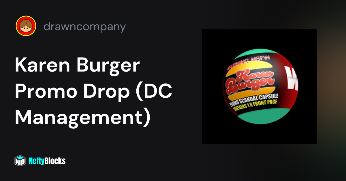 Karen Burger Promo Drop (DC Management) - drawncompany on NeftyBlocks ...