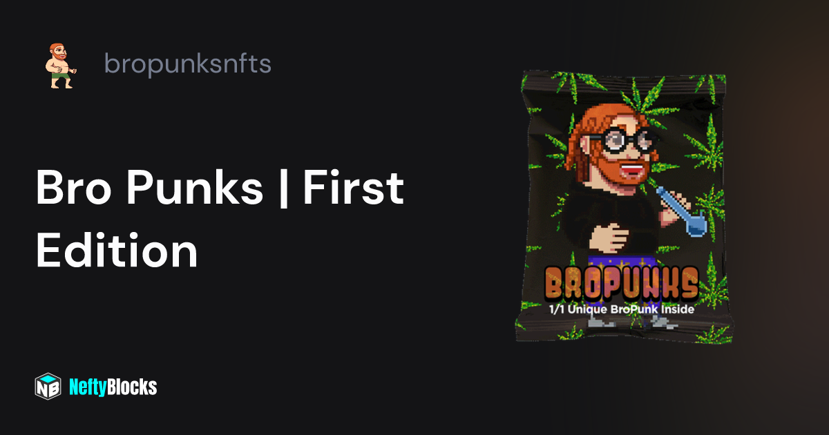 Bro Punks | First Edition - bropunksnfts on NeftyBlocks | The #1 Trade to Earn NFT Marketplace ...