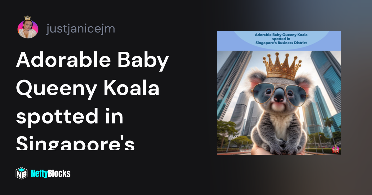 Adorable Baby Queeny Koala spotted in Singapore's Business District ...