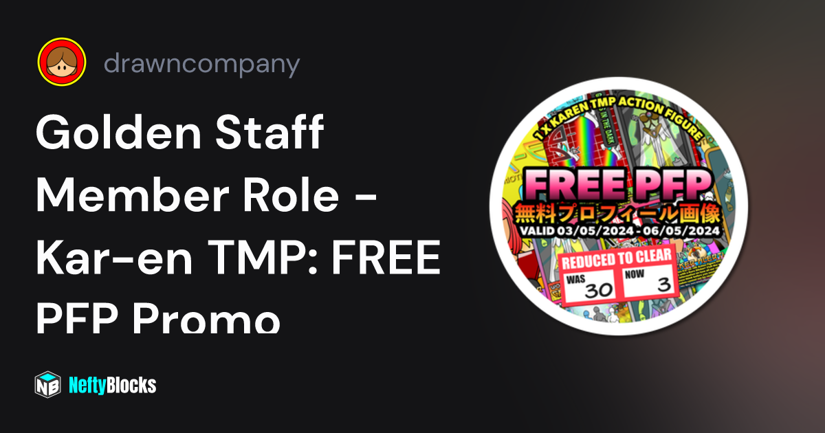 Golden Staff Member Role - Kar-en TMP: FREE PFP Promo - drawncompany on ...