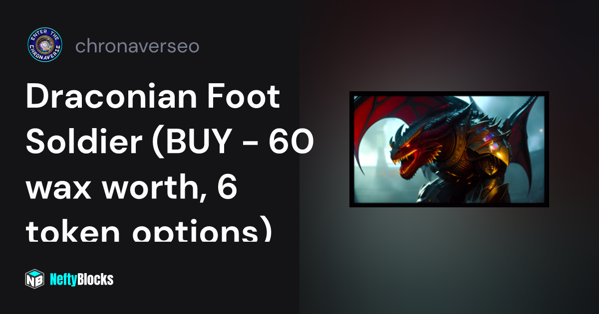 Draconian Foot Soldier (BUY - 60 wax worth, 6 token options ...