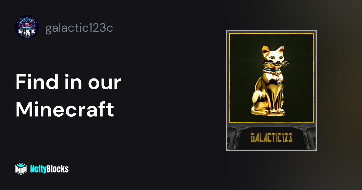 Find in our Minecraft - galactic123c on NeftyBlocks | The #1 Trade to ...