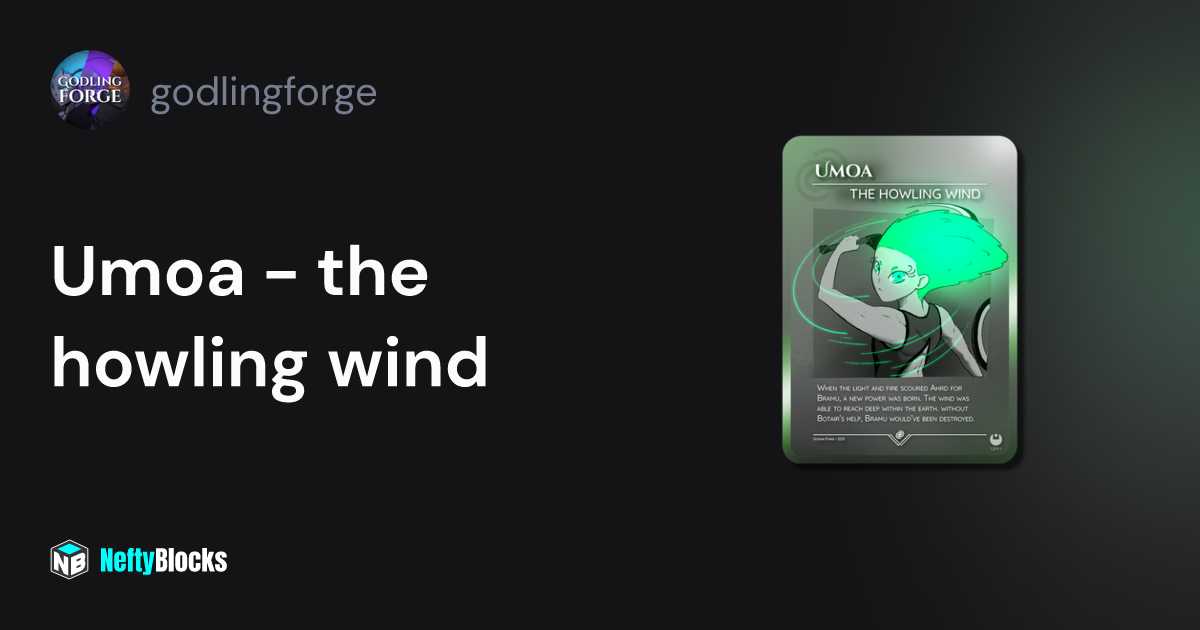 Umoa - the howling wind - godlingforge on NeftyBlocks | The #1 Trade to ...